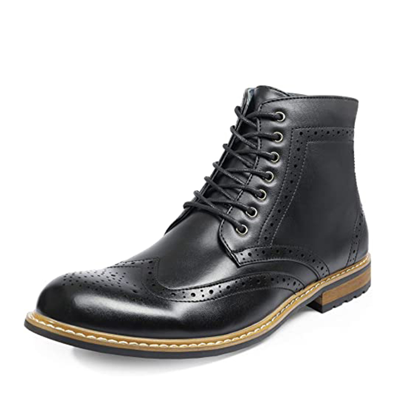 Bruno Marc Men's Vegan Leather Wingtip Boots