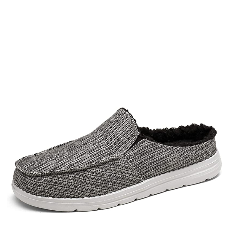 Men‘s Fuzzy Sherpa Lined House Slippers-dreampairs