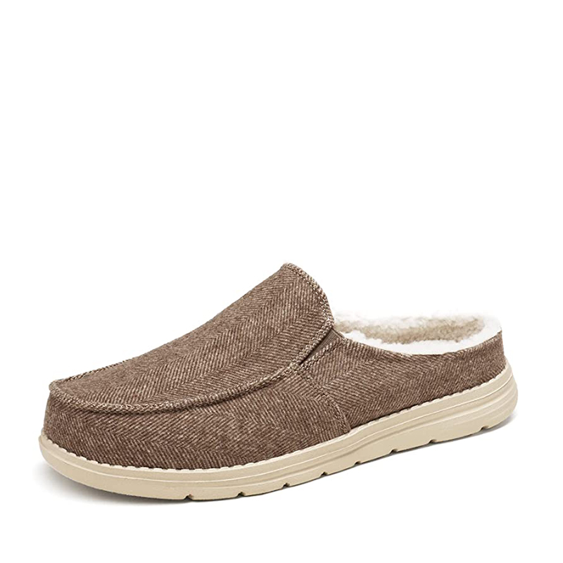 Men‘s Fuzzy Sherpa Lined House Slippers-dreampairs