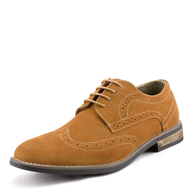Bruno Marc Men's Suede Wingtip Oxford Shoes