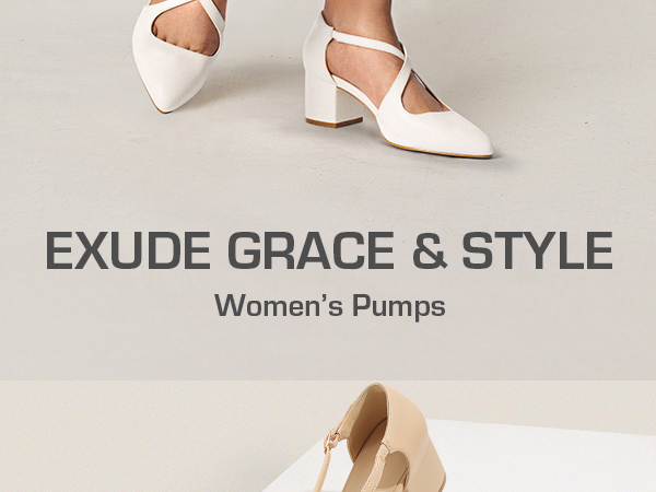 NUDE PU Criss-Cross 2-Inch Chunky Heel Pumps-DREAM PAIRS
