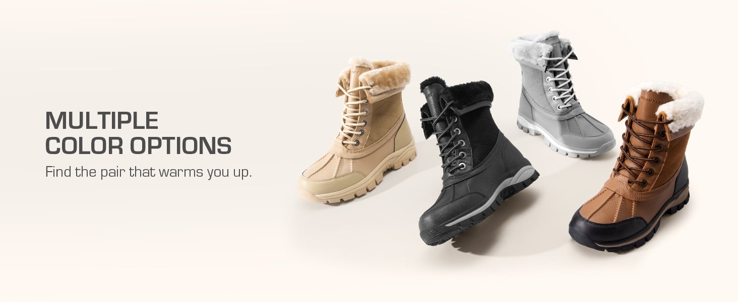 CHESTNUT Women’s Foldable Lace-Up Winter Snow Boots