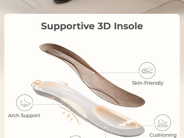 BLACK Women’s Comfortable Mary Jane Flats | 3D Supportive Insole & Non ...