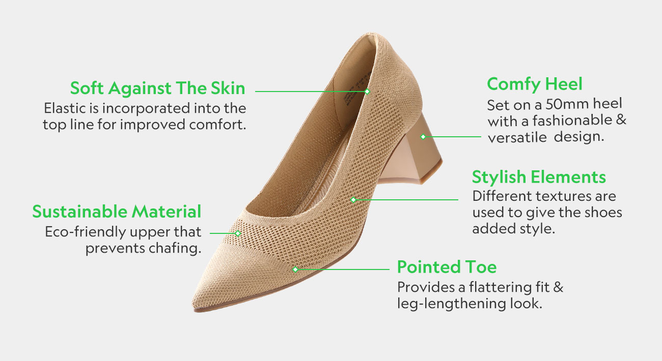 BEIGE Women's Sustainable Heels | Knit Block Heels-Dream Pairs