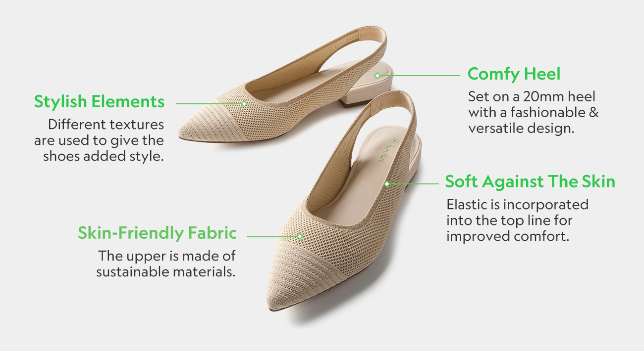 YELLOW Sustainable Slingback Flats | Pointed-Toe Flats-Dream Pairs
