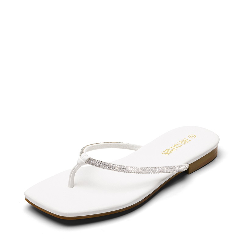 Women's Rhinestone Flip Flops | Square Toe Flip Flops-Dream Pairs
