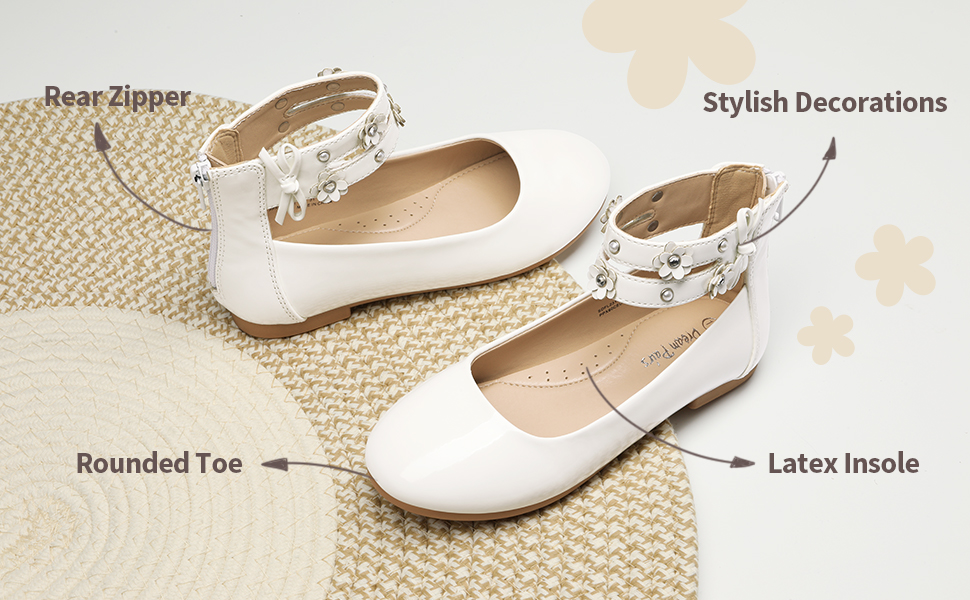 Girls Bow Ballet Flats | Ankle Strap Flats-Dream Pairs
