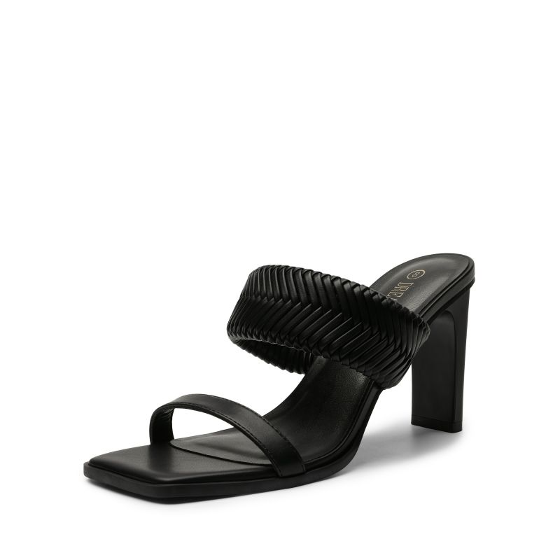 Square Toe Heel Sandals | One Strap Chunky Heels-Dream Pairs