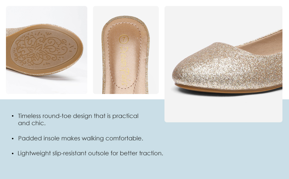 Wide Width Ballet Flats | Women's Ballerina Flats-Dream Pairs