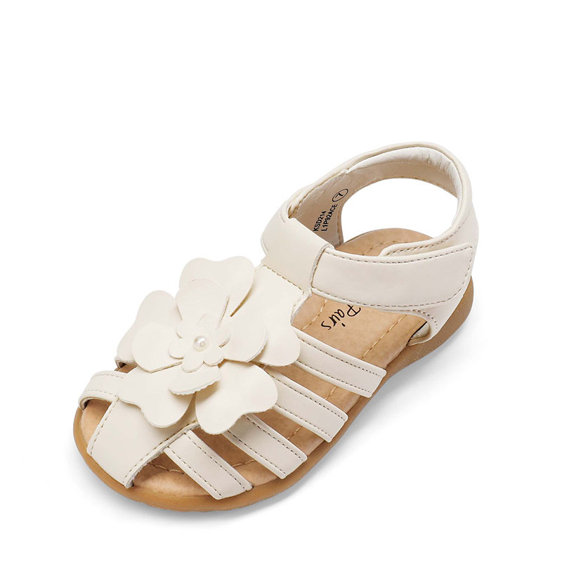 MILKY WHITE Toddler Girls Dress Sandals | Closed Toe Sandals-Dream Pairs