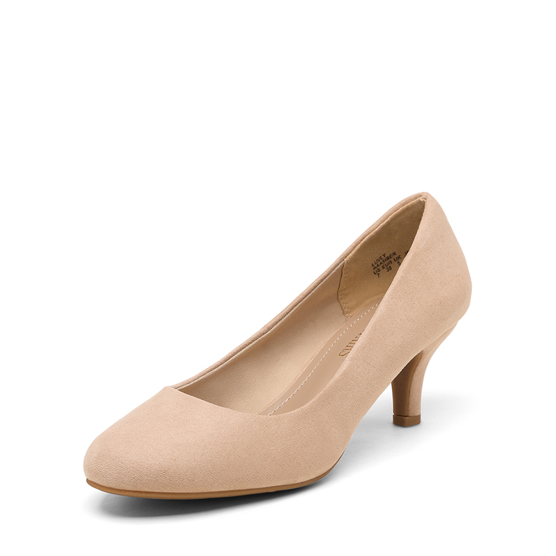 Comfortable Round-Toe Low Heel Pumps-Dream Pairs
