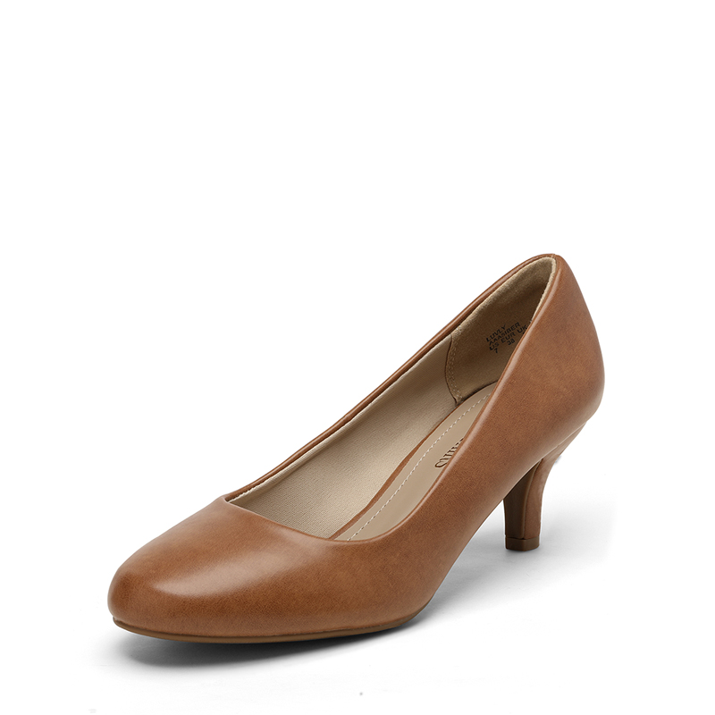 Comfortable Round-Toe Low Heel Pumps-Dream Pairs