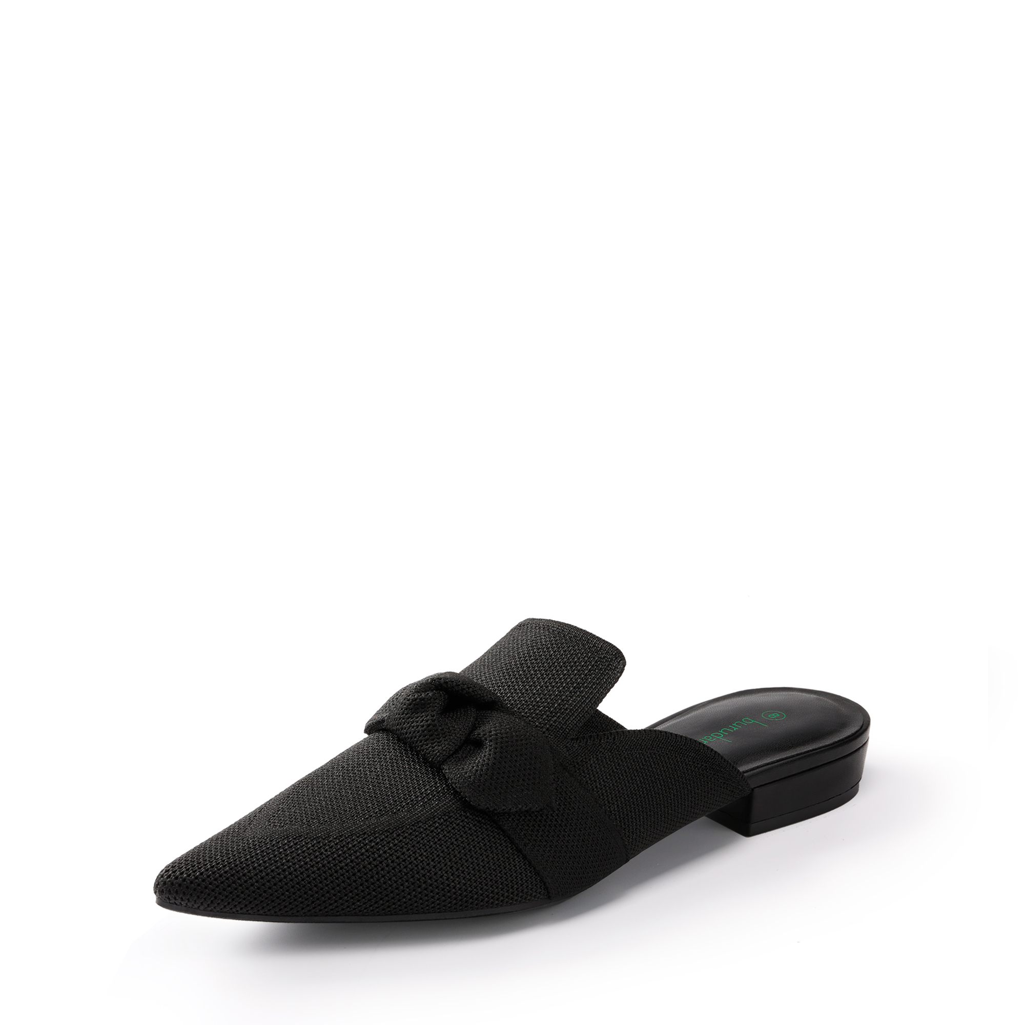 BLACK Women's Knit Mules With Pointed-Toe-Dream Pairs