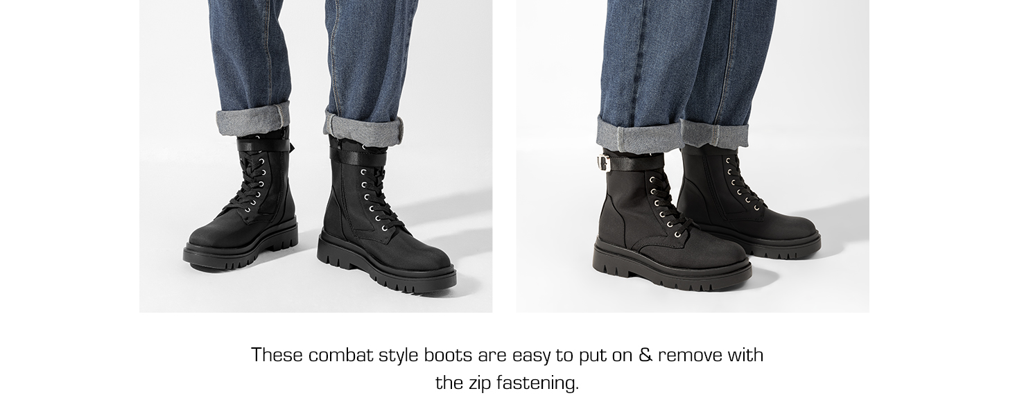 Lug Sole Combat Boots | Platform Lace Up Boots-Dream Pairs