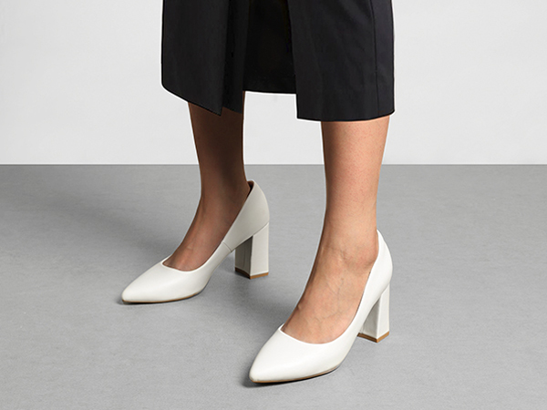 BLACK Pointed Toe High Block Heel Pumps-Dream Pairs