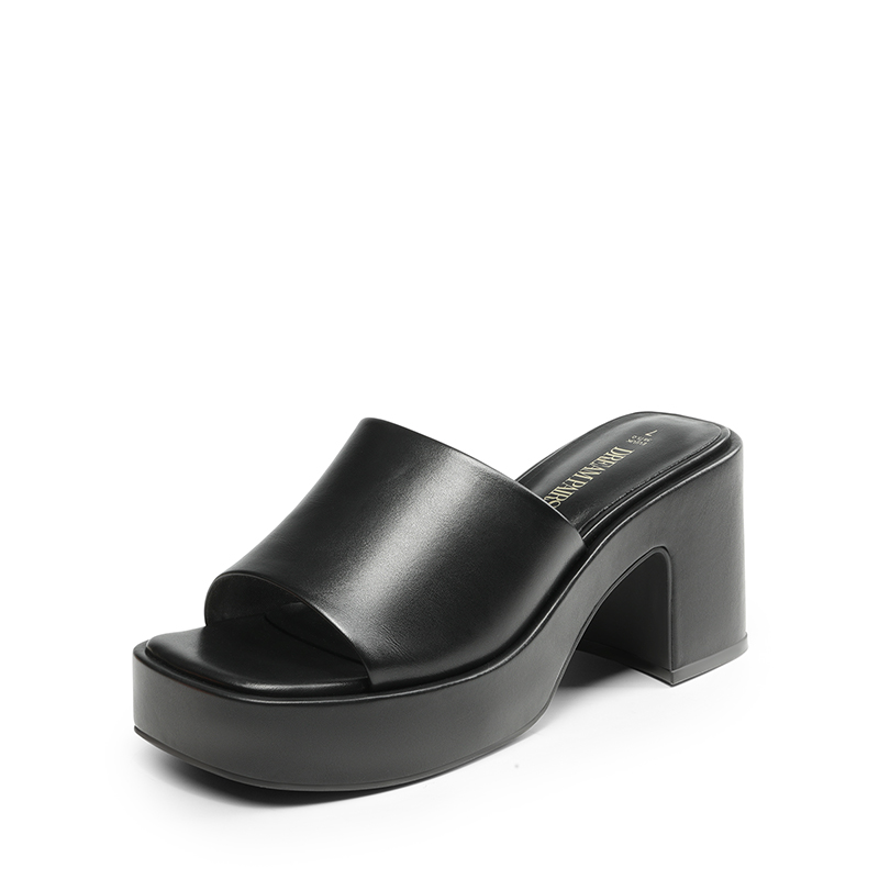 Clear Chunky Platform Slide Sandals-Dream Pairs