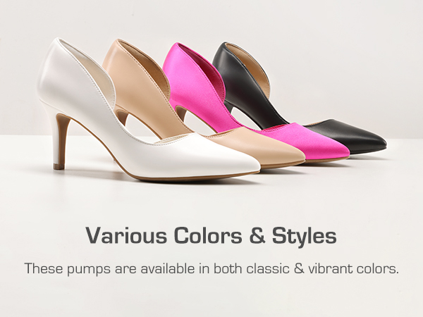 BLACK PU Stiletto 3-Inch D'Orsay Pumps-Dream Pairs