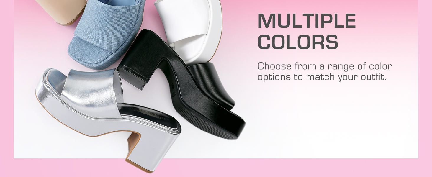 Clear Chunky Platform Slide Sandals-Dream Pairs