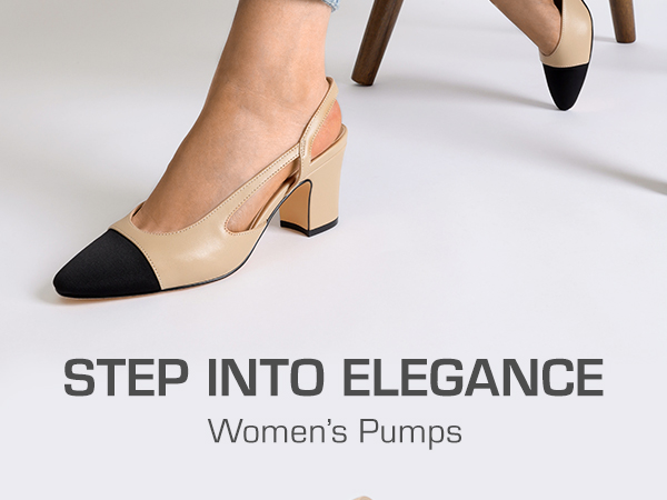 BLACK Women's Slingback Cap-Toe Pumps-Dream Pairs