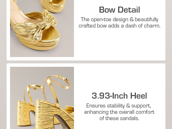 GOLD Women's Bow Platform Sandals-Dream Pairs