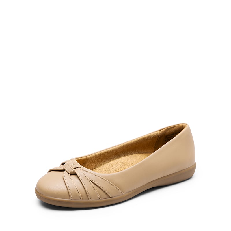 BLACK Women's Comfortable PU Leather Round Toe Flats-DREAM PAIRS