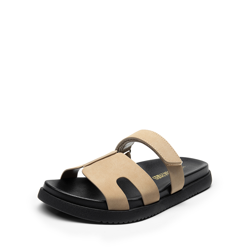 Geometric Cutout Slide Sandals-DREAM PAIRS