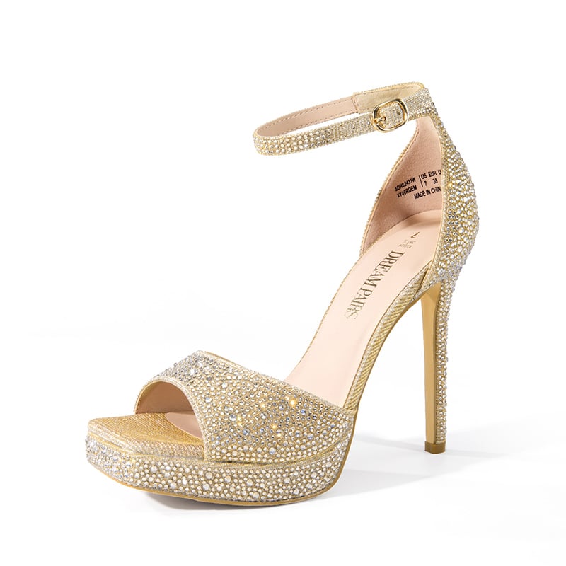 Peep Toe Stiletto Platform Heel Sandals-DREAM PAIRS