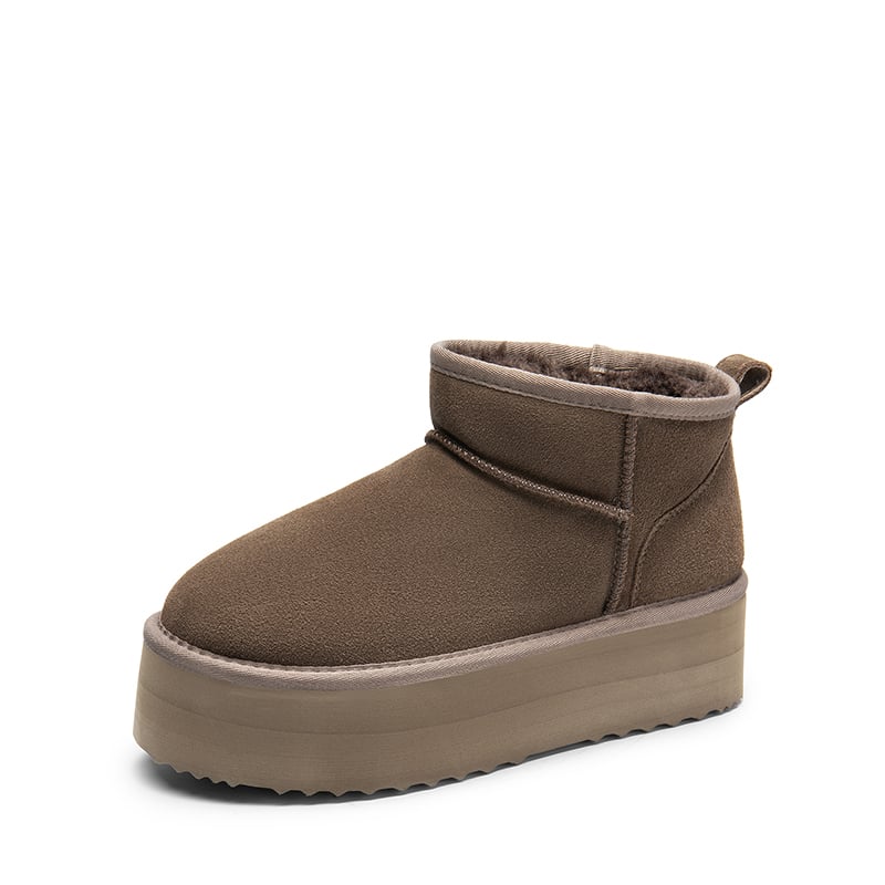 Suede Platform Mini Snow Boots