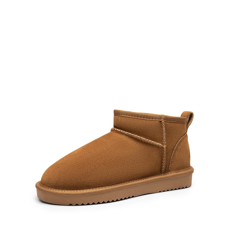 [FuzzyClassic Mini Boot] Splash-Proof Slip-On Suede Snow Boots