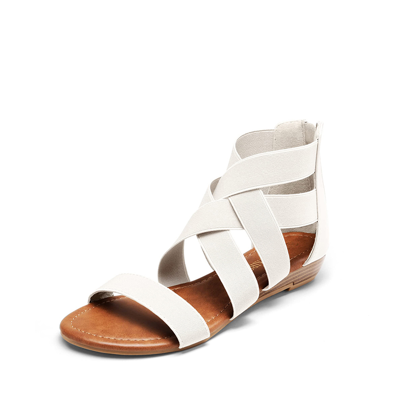 Women's Ankle Strap Elastic Wedges Sandals-Dream Pairs