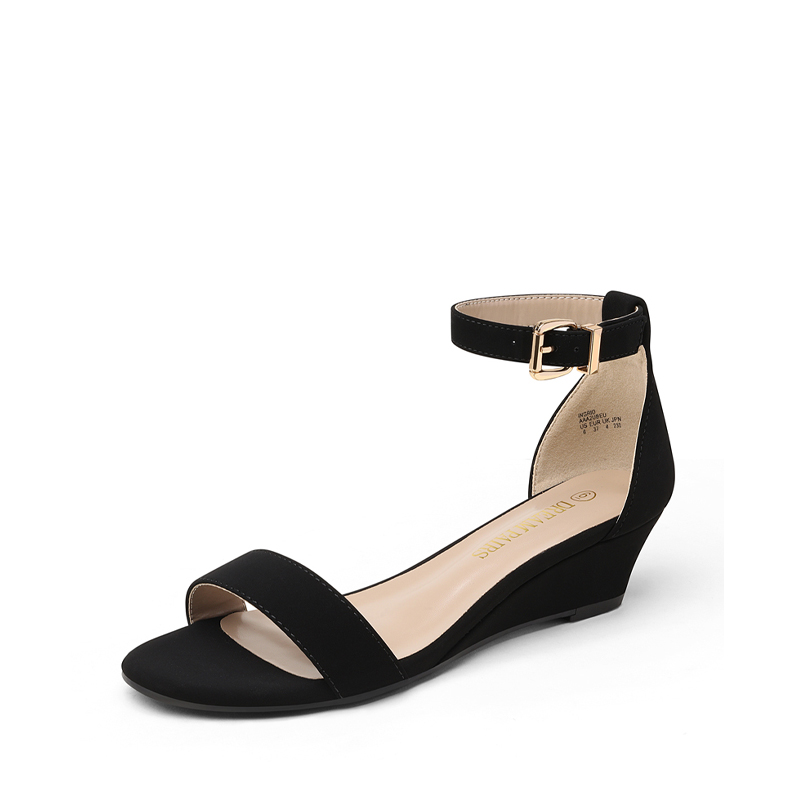Women's Low Heel Wedge Sandals-Dream Pairs
