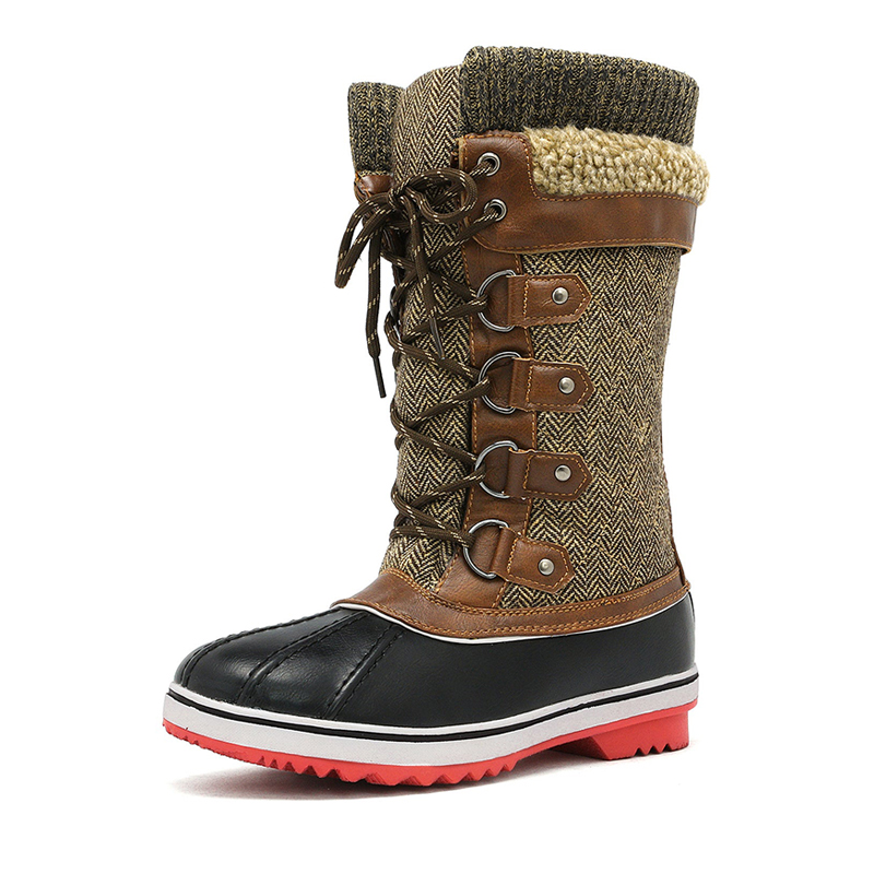 Women's Fur Snow Boots | Lace Up Winter Boots-Dream Pairs