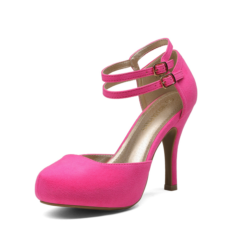 Double Almond Toe Pumps | Ankle Strap Pumps-Dream Pairs