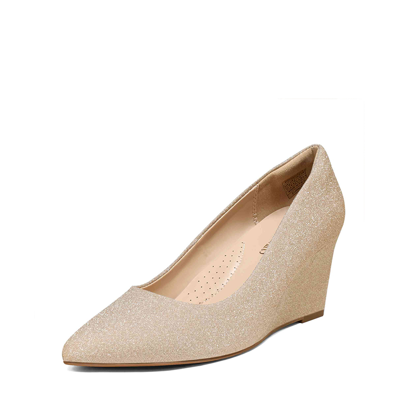 Pointed Toe Platform Wedge Heel Pumps-dreampairs