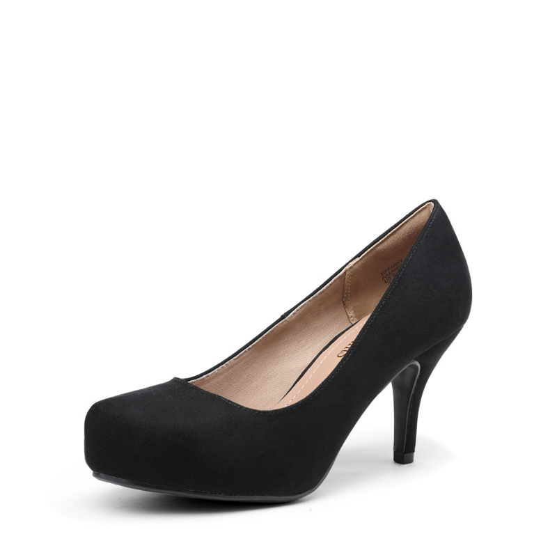 BLACK SUEDE 3-Inch Closed Toe Stiletto Pumps-Dream Pairs