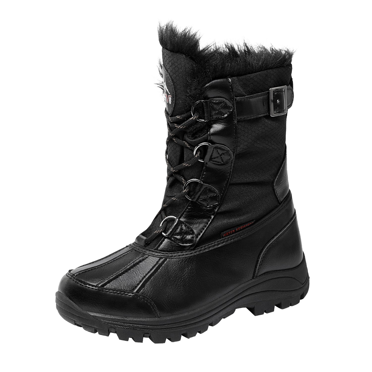 Women's Leather Waterproof Snow Boots-dreampairs