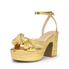 GOLD Women's Bow Platform Sandals-Dream Pairs