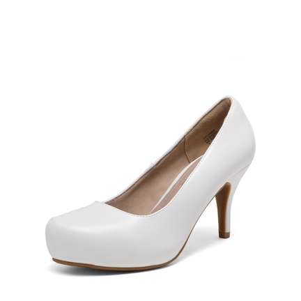 white heels closed toe