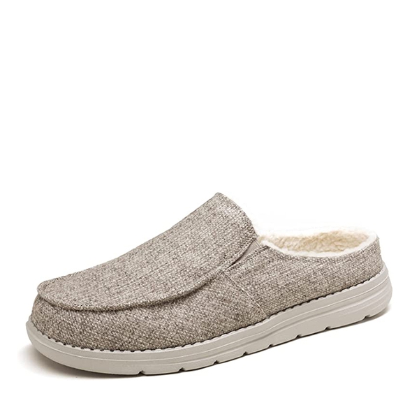 Men‘s Fuzzy Sherpa Lined House Slippers-dreampairs