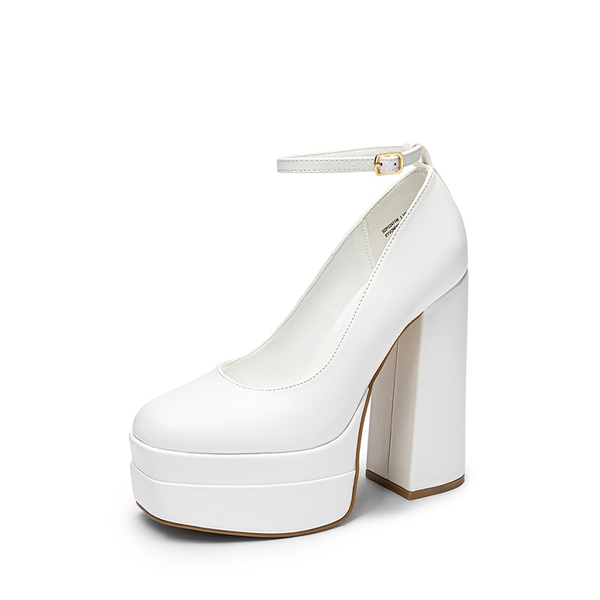 Square-Toe High Heel Platform Pumps-DREAM PAIRS