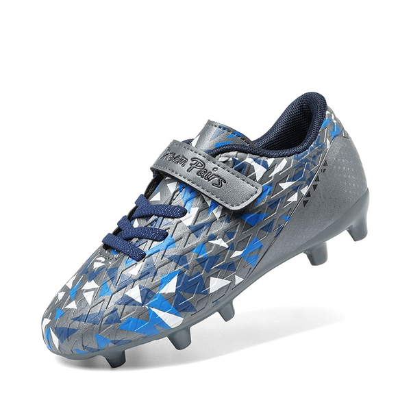 DARK GREY ROYAL BLUE Soccer Cleats For Kids | Football Cleats-Dream Pairs