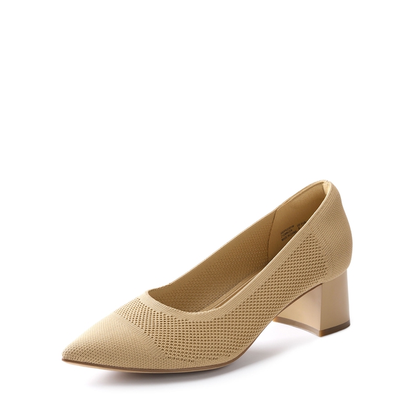 BEIGE Women's Sustainable Heels | Knit Block Heels-Dream Pairs